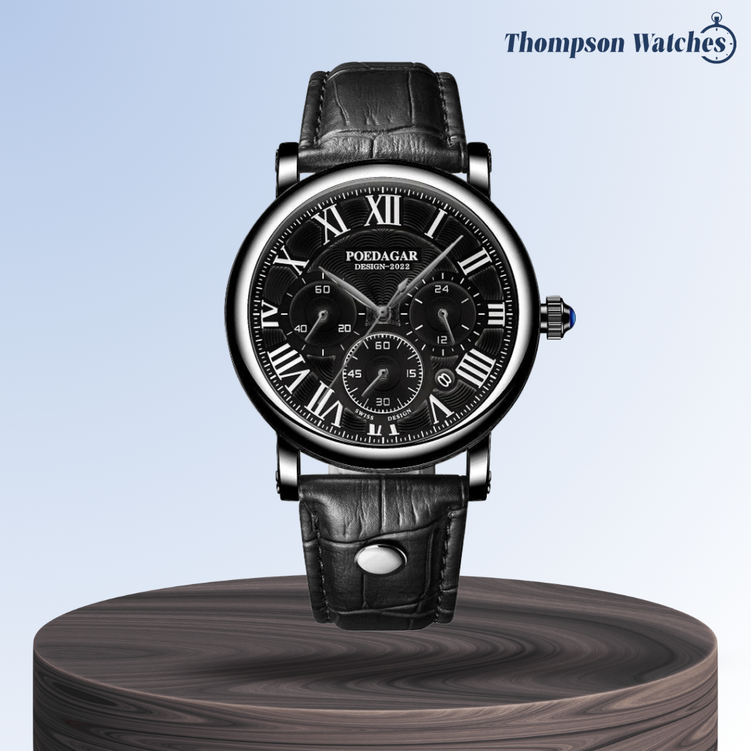 Lucas | Timed Precision Leather Chronograph Watch – Thompson Watches